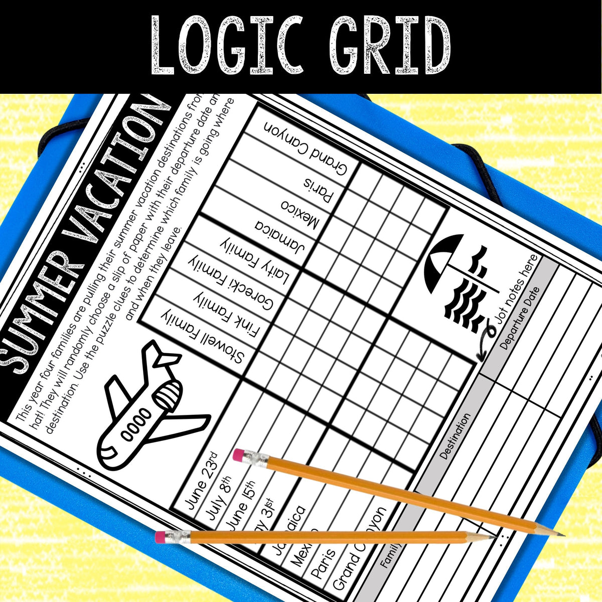 Logic Puzzle Scavenger Hunt Game for Kids - Summer Vacation
