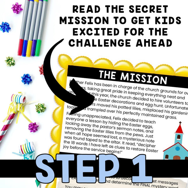 Religious Easter Escape Room Word Search, Printable Party Game for Kid