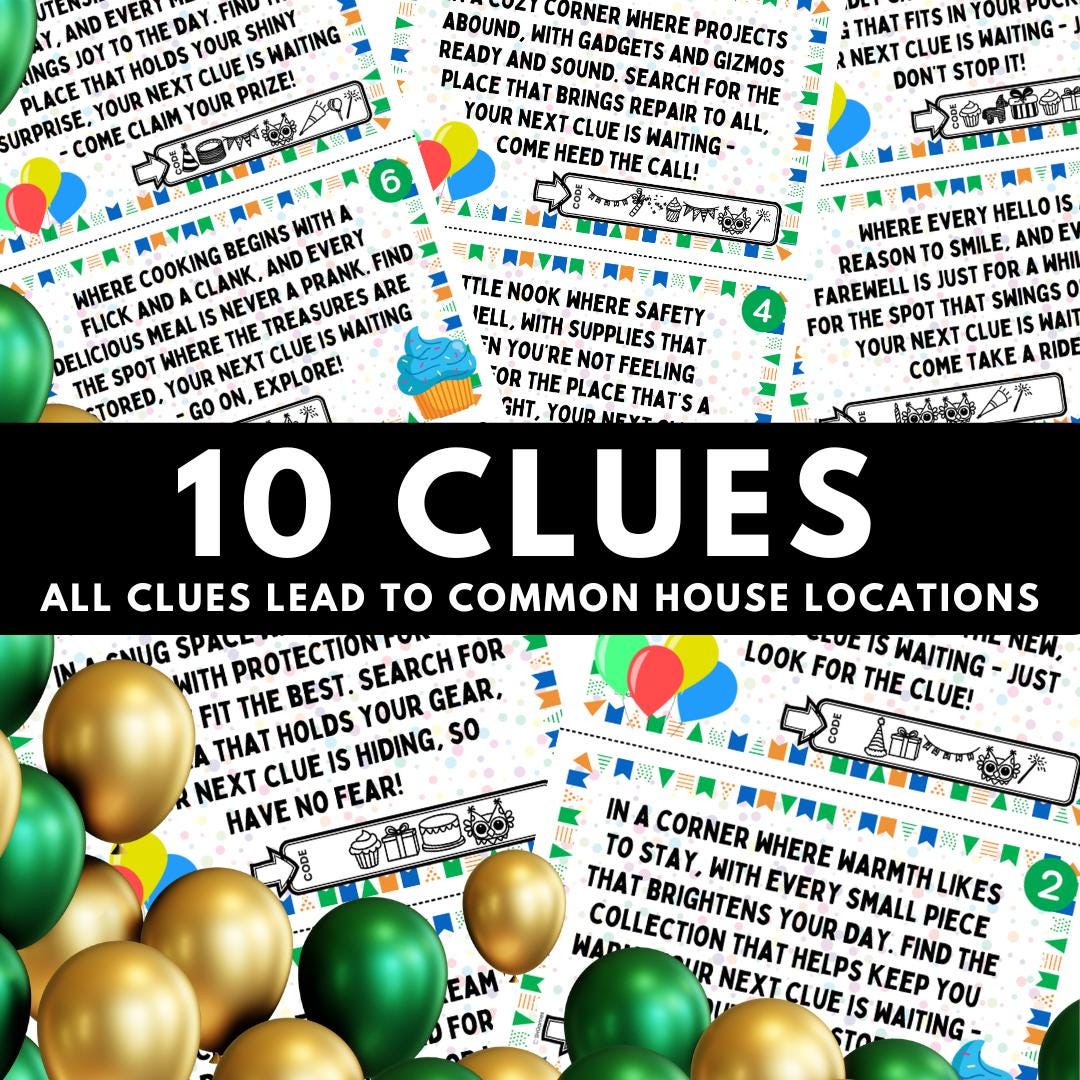 Boys Birthday Scavenger Hunt for Teens and Tweens, Indoor Printable Ga