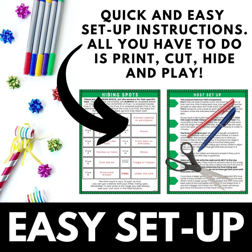 Boys Birthday Scavenger Hunt for Teens and Tweens, Indoor Printable Ga