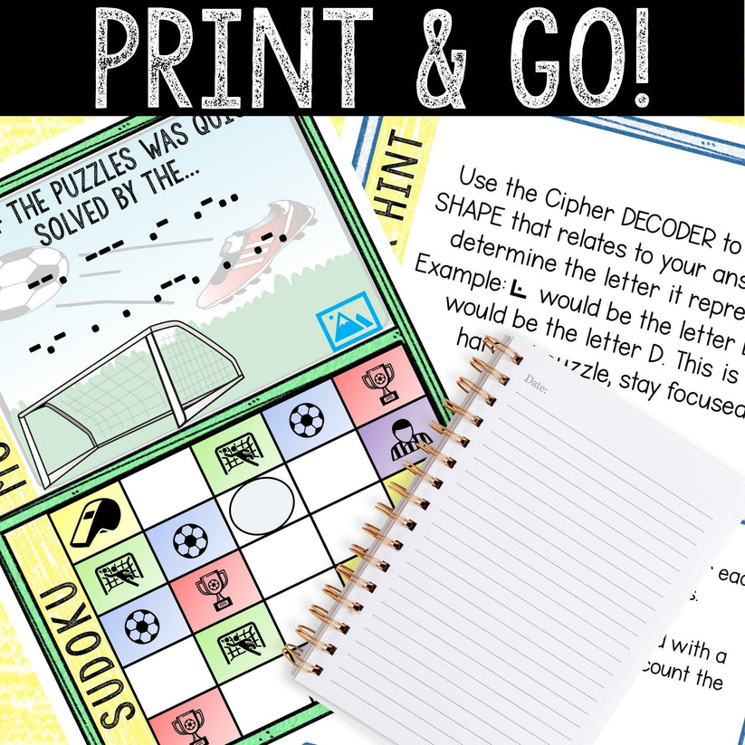 Escape Room for Kids - Printable Party Game – Soccer Team
