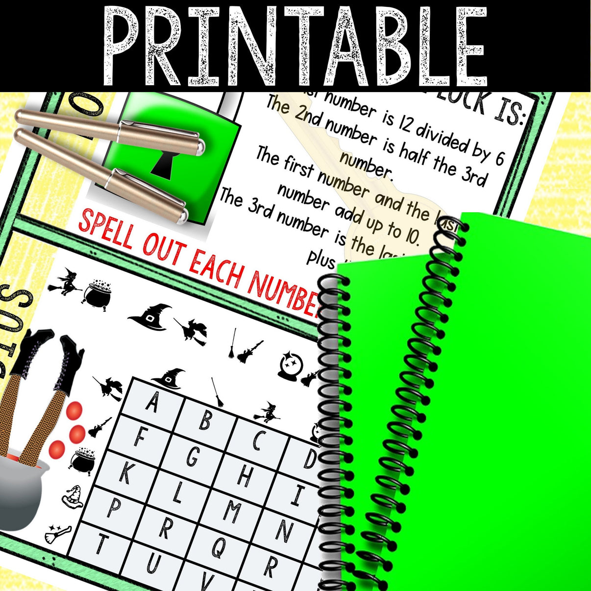 Halloween Escape Room Kids - Printable Party Game – Witches