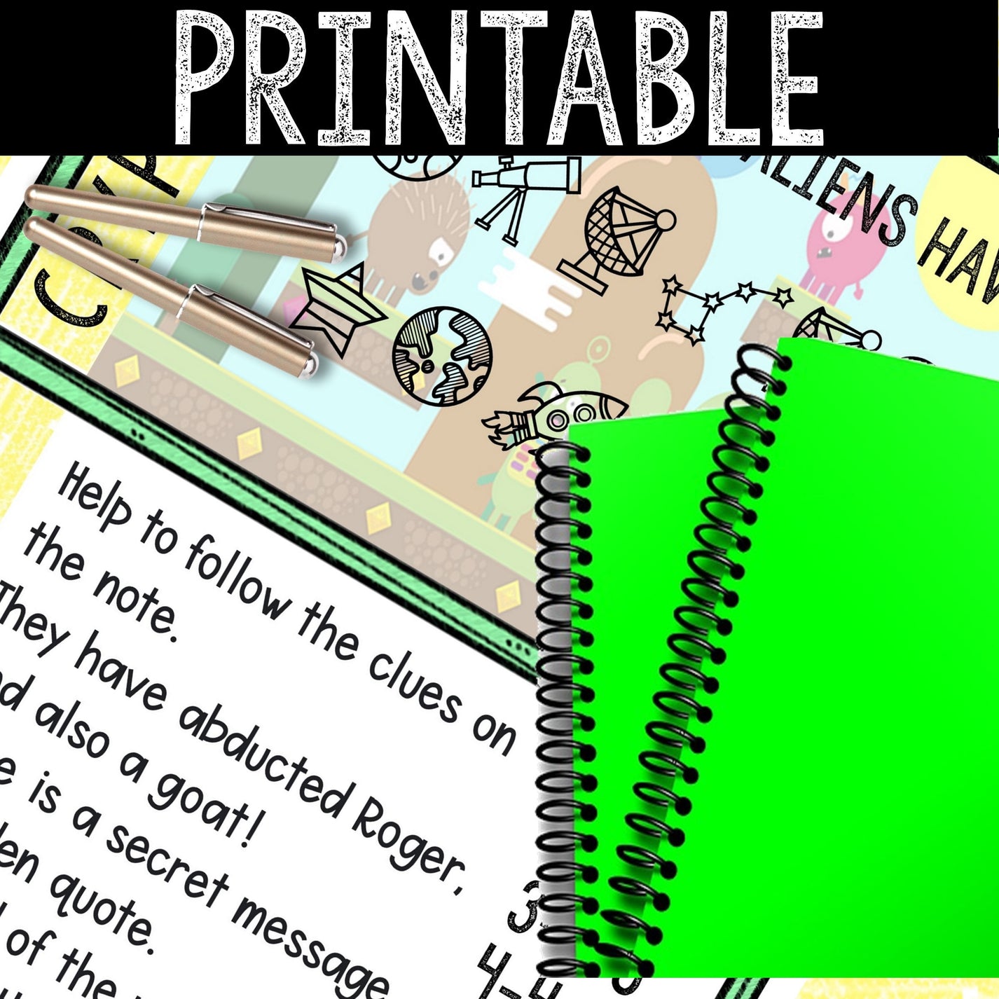 Escape Room for Kids - DIY Printable Game – Alien Abduction