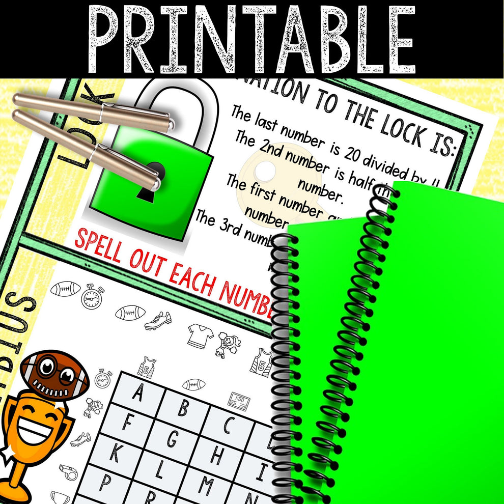 Escape Room for Kids - Printable Party Game – Football