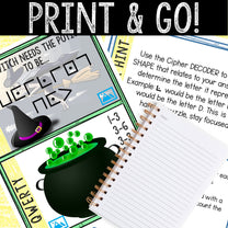 Halloween Escape Room Kids - Printable Party Game – Witches