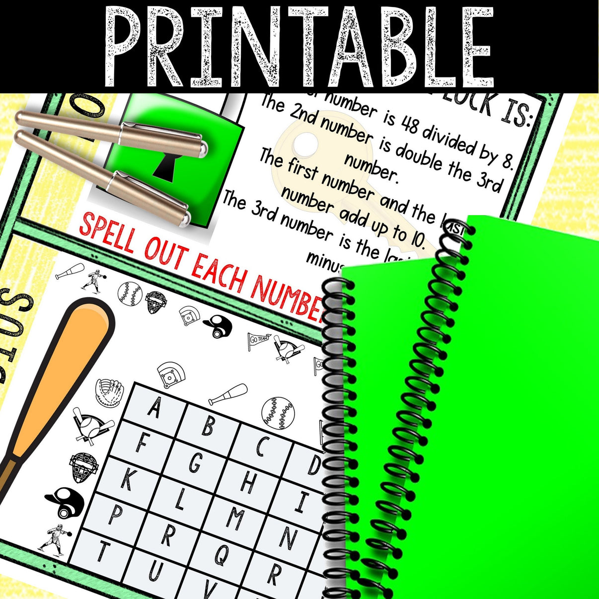 Escape Room for Kids - Printable Party Game – Baseball