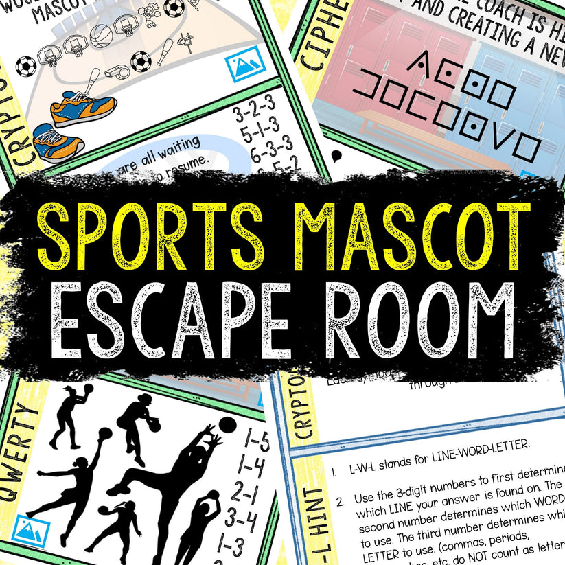 Escape Room for Kids - Printable Party Game – Sports Mascot