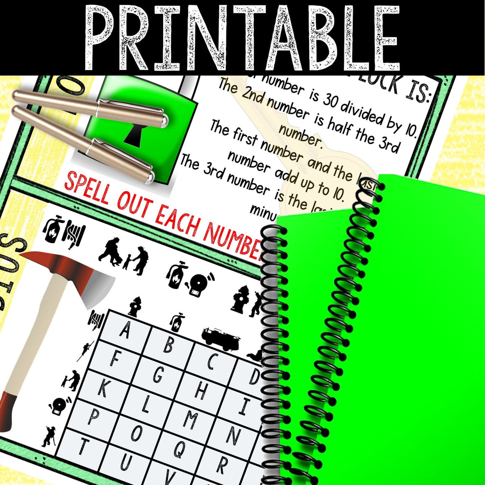 Escape Room for Kids - Printable Party Game – Firefighter