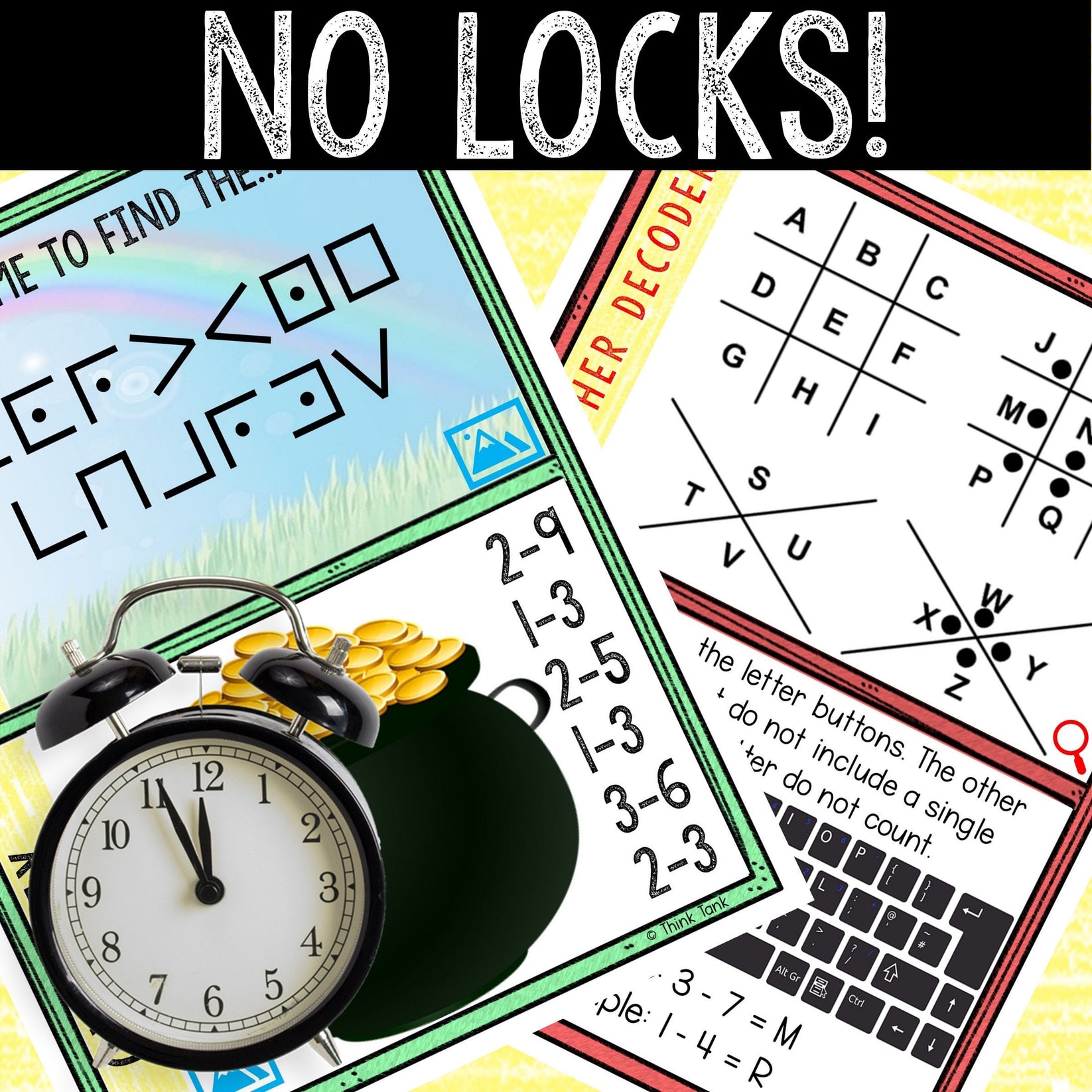 St. Patrick's Day Escape Room Kids Game - Party Printable