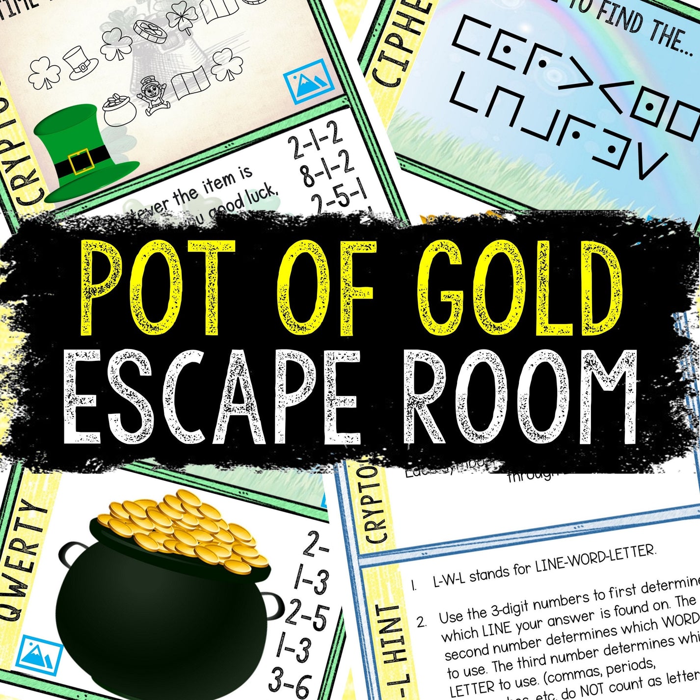 St. Patrick's Day Escape Room Kids Game - Party Printable