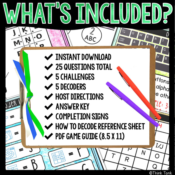 States & Capitals Trivia Game - Escape Room for Kids - Printable Party