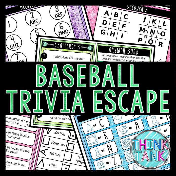 Baseball Trivia Game - Escape Room for Kids