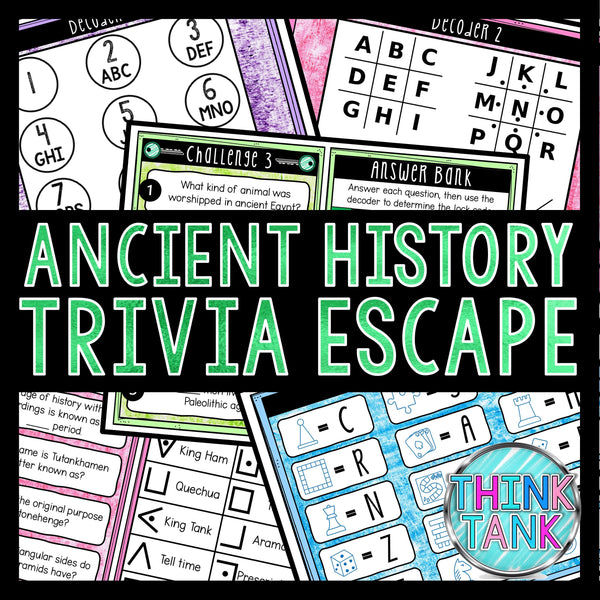 Ancient History Trivia Game - Escape Room for Kids
