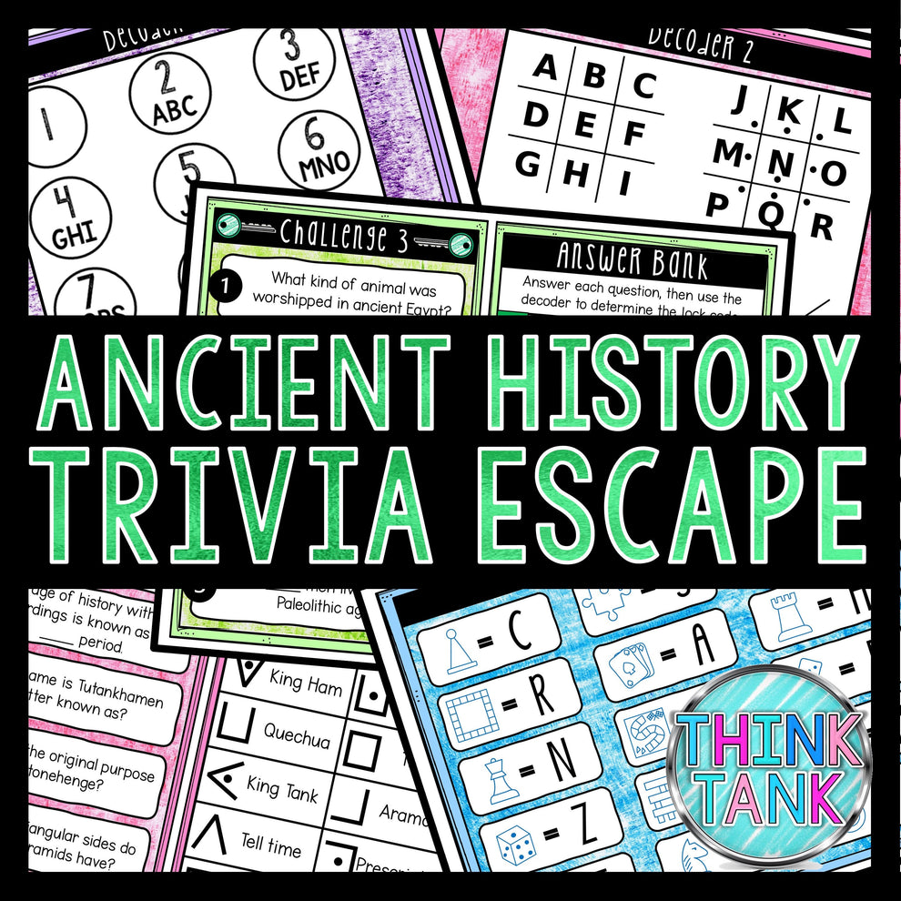 Ancient History Trivia Game - Escape Room for Kids
